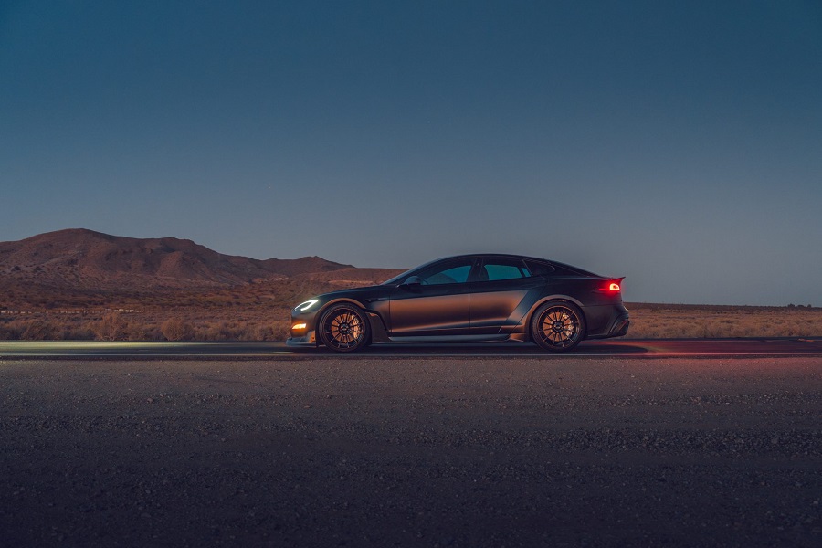 Tesla Model S Dark Knight Is A Widebody Batmobile | Fast Car