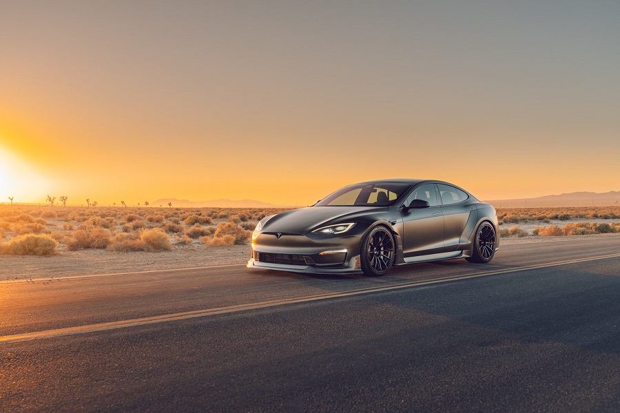 Tesla Model S Dark Knight Is A Widebody Batmobile | Fast Car