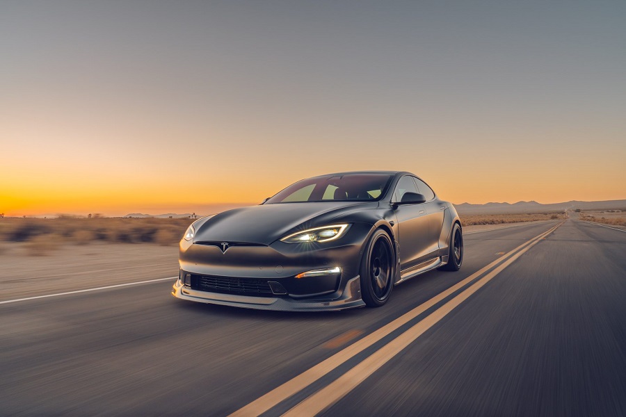 Tesla Model S Dark Knight Is A Widebody Batmobile | Fast Car