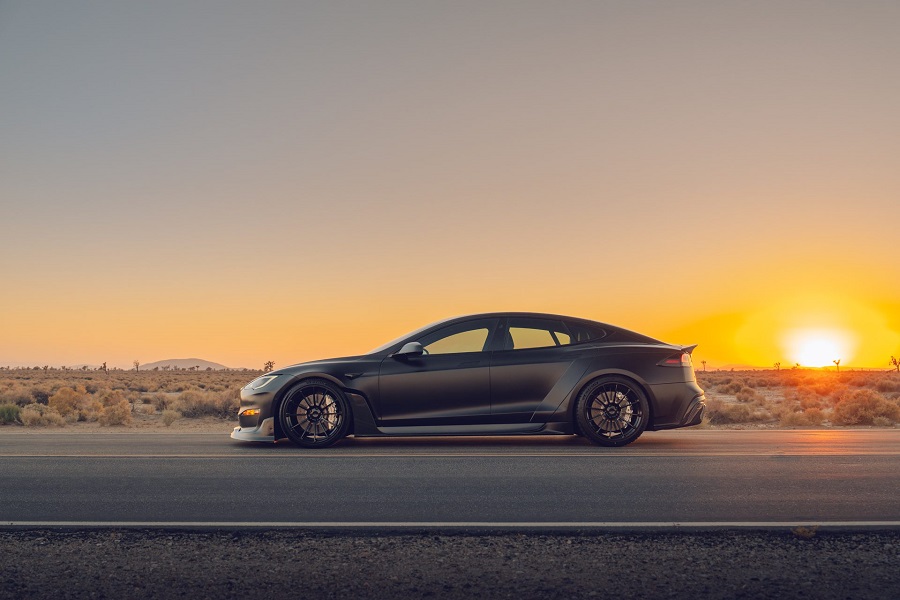 Tesla Model S Dark Knight Is A Widebody Batmobile | Fast Car